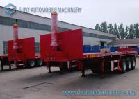 China 40 Ft  Container Flatbed Dump Heavy Duty Flatbed Trailer 3 Axles 50T for sale