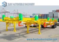 China 65T Terminal Frame Container Flatbed Semi Trailer 40 ft 2 Lines Skeleton for sale