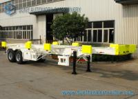 China 65T Terminal Frame Container Flatbed Semi Trailer 40 ft 2 Lines Skeleton for sale