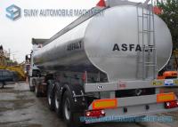 China 35000 Liters Tri-axle Heating Bitumen Storage Tanks , Aluminum Cover Bitumen Tanker for sale