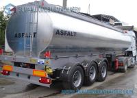 China 35000 Liters Tri-axle Heating Bitumen Storage Tanks , Aluminum Cover Bitumen Tanker for sale