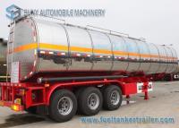 China 44 m3 Stainless Steel Asphalt Tanker Trailer Tri Axle Steam Heat  Bitumen Tanker for sale
