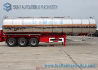 China 44 m3 Stainless Steel Asphalt Tanker Trailer Tri Axle Steam Heat  Bitumen Tanker for sale
