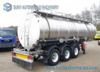 China 33000 L Acid Solution Chemical Tank Trailer 3 Axle Aluminum Tanker for sale