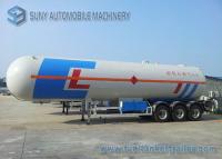 China 58500 liters tri-axle LPG tank trailer 24.5MT , LPG gas tanker semi trailer for sale