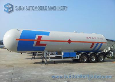China 58500 liters tri-axle LPG tank trailer 24.5MT , LPG gas tanker semi trailer for sale