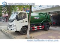 China Foton 8CBM 8000L 8M3 Vacuum Tank Truck Cummins 140hp , 4x2 Sewage Suction Truck for sale