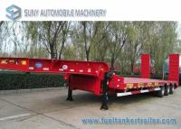 China 80 T Hydraulic Ladder 3 Axles Lowbed Semi Trailer , heavy duty flatbed trailer for sale
