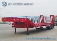 China Hydraulic Legs red Flatbed Semi Trailer , 30 T 40 T dual axle trailer for sale