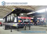 China 3 Axles 40 Feet Container Flatbed Semi Trailer , Load 50 Ton for sale