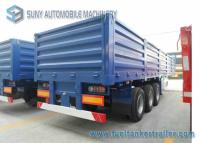 China 13000 * 2500 * 3000 mm Tri axle Cargo semi flatbed trailers Load Capacity 50 T 60 T for sale