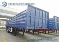 China 13000 * 2500 * 3000 mm Tri axle Cargo semi flatbed trailers Load Capacity 50 T 60 T for sale