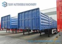 China 13000 * 2500 * 3000 mm Tri axle Cargo semi flatbed trailers Load Capacity 50 T 60 T for sale