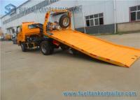 China Yellow Forland Times 5T flatbed tow truck 3 Seats 1 Sleeper Left Hand Drive for sale