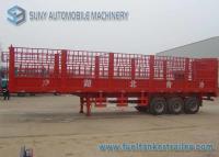 China Length 12 m Fenced Flatbed Semi Trailer 3 Axles Load Capacity 50 T 55 T for sale
