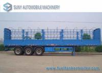 China Length 12 m Fenced Flatbed Semi Trailer 3 Axles Load Capacity 50 T 55 T for sale