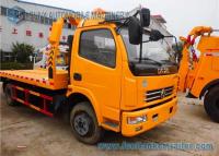 China DFAC Yellow Duolika 5 Ton Flatbed Recovery Truck 4400 MM Wheelbase for sale