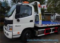 China White Single Cab Foton Auman 5T Truck Blue Platform Car Carrier LHD for sale