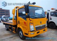 China Sino HOWO Yellow 4 Ton Platform Right Hand Drive truck / Car Carrier Euro 4 Single Cab for sale