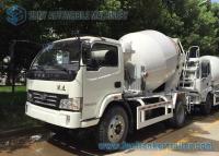 China 4 x 2 Mini Concrete Mixer Pump Truck Manual Control  3 Cubic Meter For ​Powerful Powertrain for sale