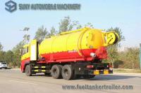 China Dongfeng 15000L 10 Wheel Vacuum Tank Truck 270hp High Pressure Cleaning And Sewage Suction for sale