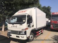 China 1-4 Ton  JAC 4x2 Light Refrigerator Van Truck / Dry Box Van Cargo Truck 3308 Mm Wheel Base for sale