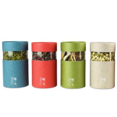 China Custom Recyclable Paper Tube Packaging Round Can with Window 80mm Diameter for sale