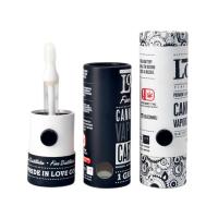 China Custom Child Resistant Round Paper Tube Packaging 32mm x 100mm with Lock Button for sale