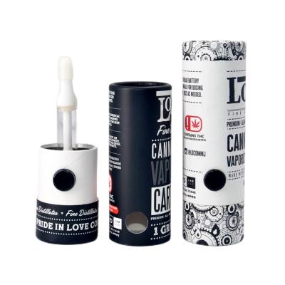 China Custom Child Resistant Round Paper Tube Packaging 32mm x 100mm with Lock Button for sale