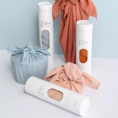 China Custom Clothing Paper Tube Packaging with Window for Shirts Underpants Cylinder 500pcs for sale