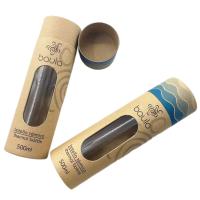China Custom Printed Kraft Paper Tube with Window for Wine Bottle Cup Packaging Eco Friendly for sale