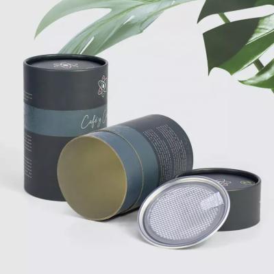China Custom Food Grade Paper Tube Packaging with Airtight Peel Off Lid for Coffee Collagen Powder Tea 500pcs MOQ for sale