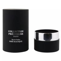 China Flat Top Black Round Perfume Tube Packaging with EVA Insert Silver Stamping Cosmetic Tube 50ml for sale