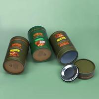 China Eco Friendly Round Cardboard Powder Container 100g Food Paper Tube with Metal Lid for sale