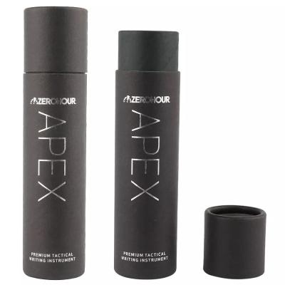 China Black Kraft Paper Tube Packaging Recyclable Cardboard Cosmetic Food Container Custom Size for sale