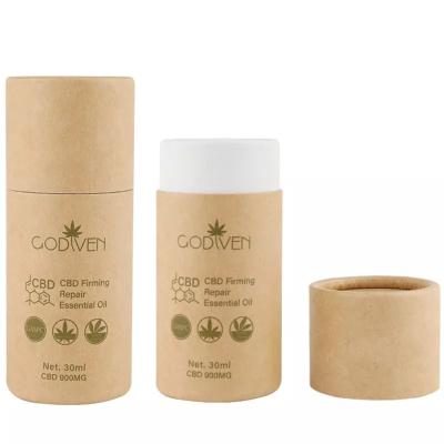 China Custom CBD Essential Oil Paper Tube Packaging Eco Friendly Kraft Tube 50ml for sale