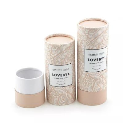 China Custom Printed Cylindrical Paper Tube Packaging Box for Toothpaste Cosmetics 500pcs MOQ for sale