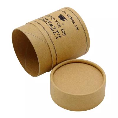 China Custom Kraft Paper Tube Boxes for 3.5oz Candle Cylinder Packaging Eco Friendly for sale