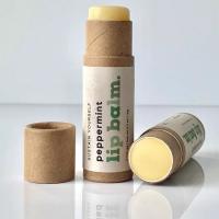 China 0.5oz Kraft Paper Lip Balm Tubes Cardboard Deodorant Push Up Tube Packaging Custom Size for sale