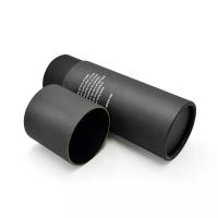 China Custom Recyclable Black Kraft Paper Cylinder Small Round Cardboard Packaging Mailing Container 500pcs for sale