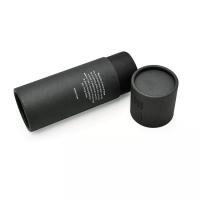 China Custom Recyclable Black Kraft Paper Cylinder Small Round Cardboard Packaging Mailing Container 500pcs for sale