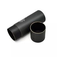 China Custom Recyclable Black Kraft Paper Cylinder Small Round Cardboard Packaging Mailing Container 500pcs for sale