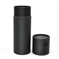 China Custom Recyclable Black Kraft Paper Cylinder Small Round Cardboard Packaging Mailing Container 500pcs for sale