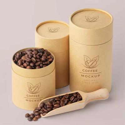 China Custom Kraft Paper Tube Packaging for Coffee Bean Cylinder Food Container Eco Friendly for sale