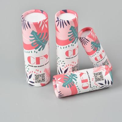 China Biodegradable Cardboard Tube 21mm Deodorant Lip Balm Container Custom Size for sale