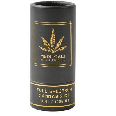 China Custom CBD Essential Oil Paper Tube Packaging Kraft Cardboard Cylinder with Gold Stamping for sale