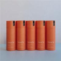 China Custom Printed Tea Packaging Tube Kraft Paper Cylinder Canister with CMYK Printing 80-120mm for sale
