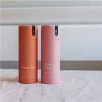 China Custom Printed Tea Packaging Tube Kraft Paper Cylinder Canister with CMYK Printing 80-120mm for sale