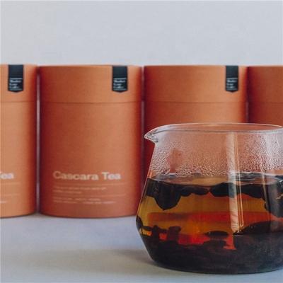 China Custom Printed Tea Packaging Tube Kraft Paper Cylinder Canister with CMYK Printing 80-120mm for sale