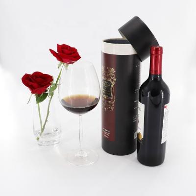 China Matt Black Cardboard Wine Tube Luxury Rigid Gift Box Custom Size 500 Pcs MOQ for sale